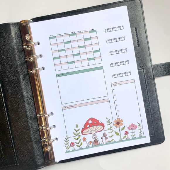 Handmade | Office | Handmade Cottagecore A5 Monthly Blank Planner ...